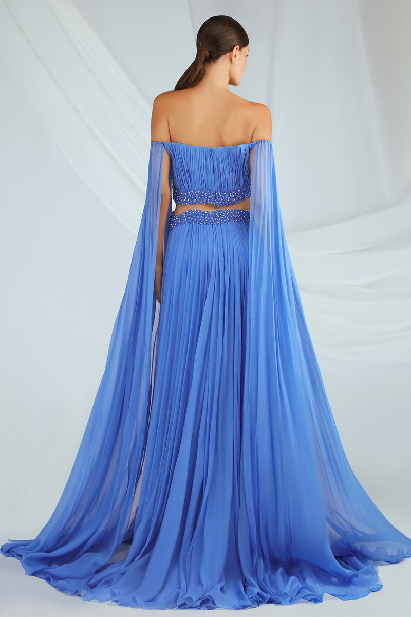 Off-Shoulder Cape Dress – Gattinolli by Marwan