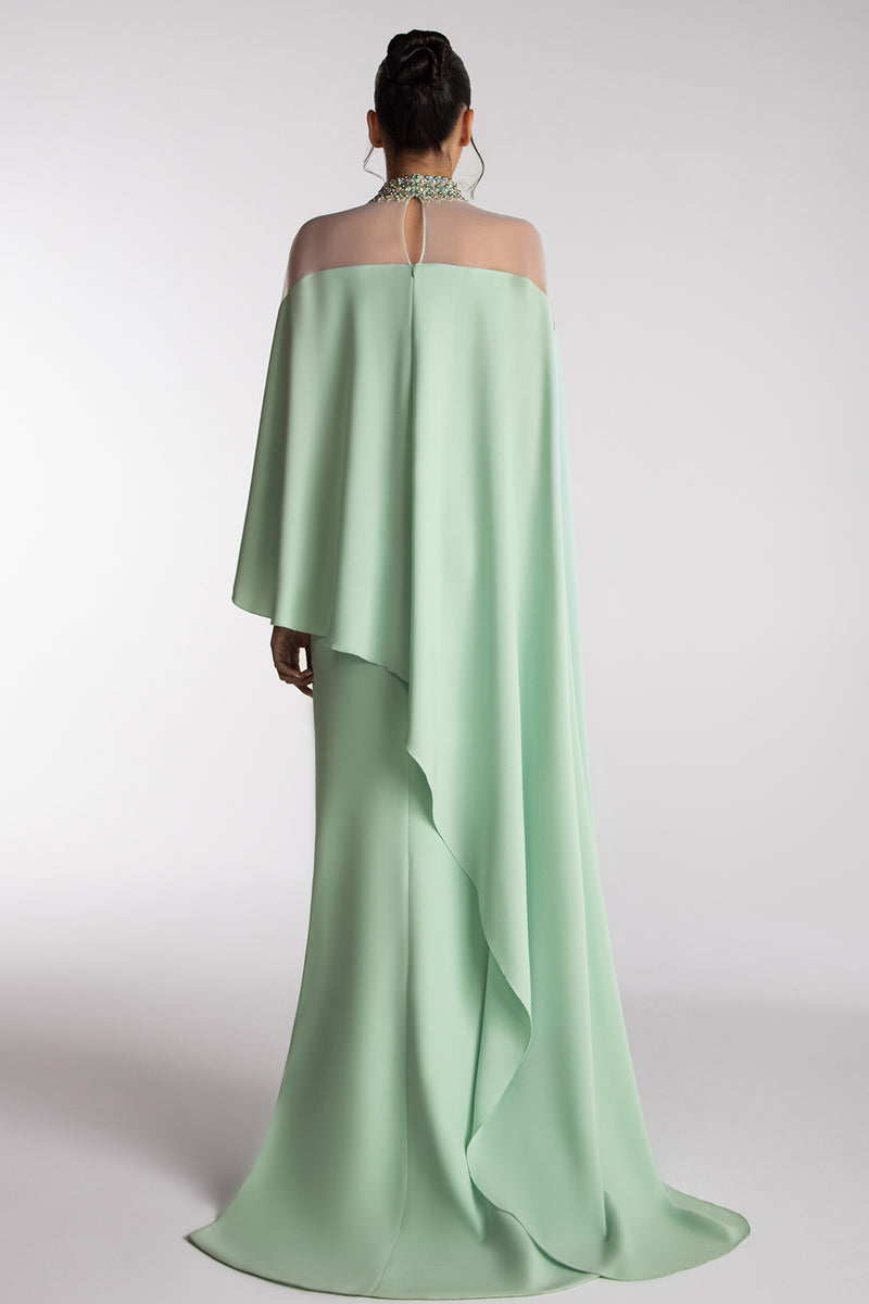 Cape Illusion Gown – Gattinolli by Marwan